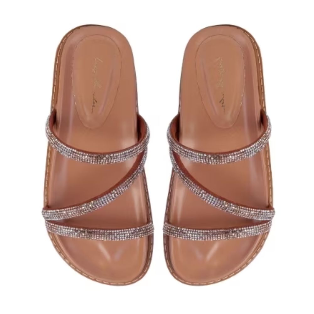 Tamanco Feminino Papete Tiras Cristais Luiza Barcelos Rosê - Serallê ...